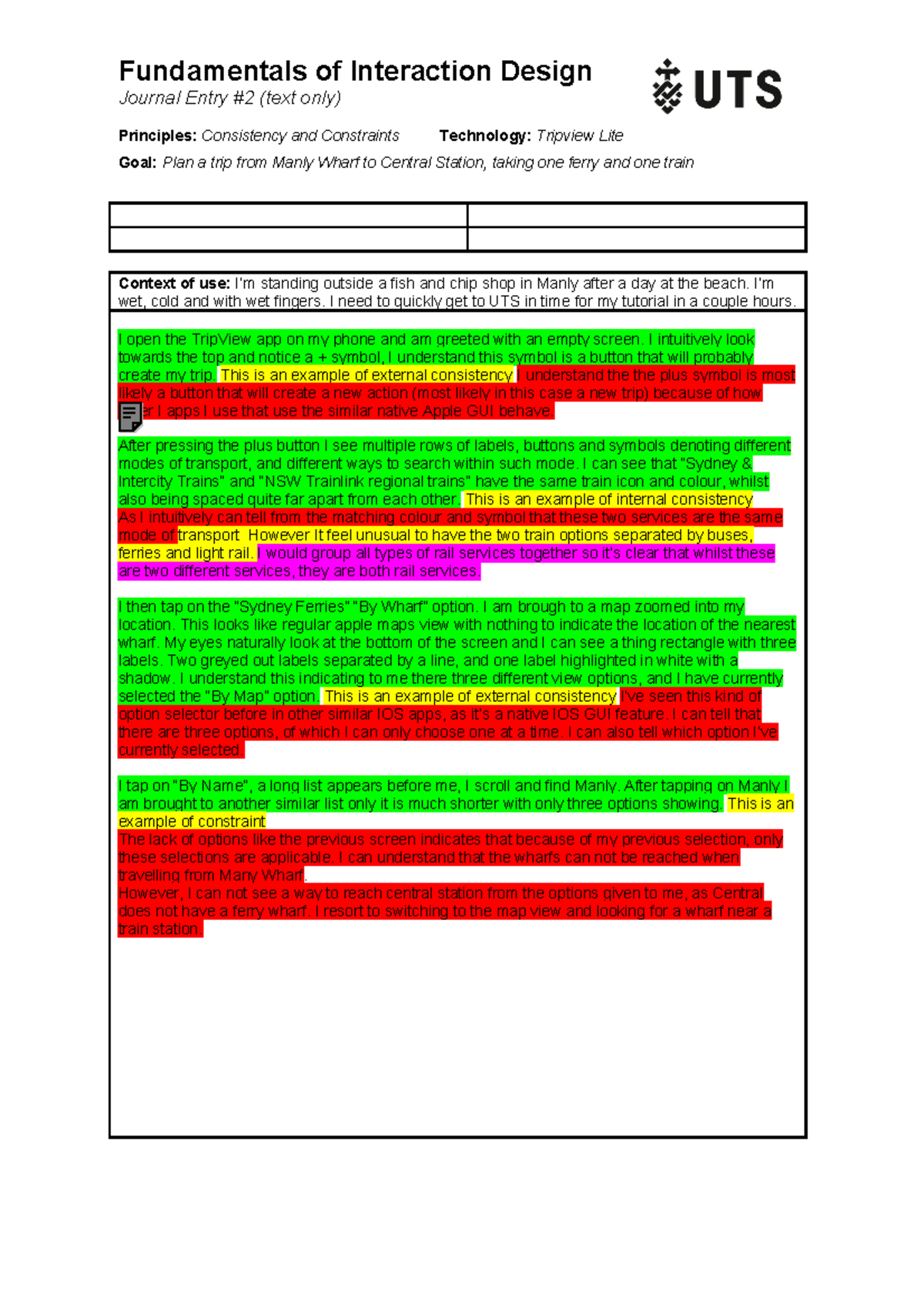 Journal Entry 2 - Fundamentals of Interaction Design Journal Entry #2 ...