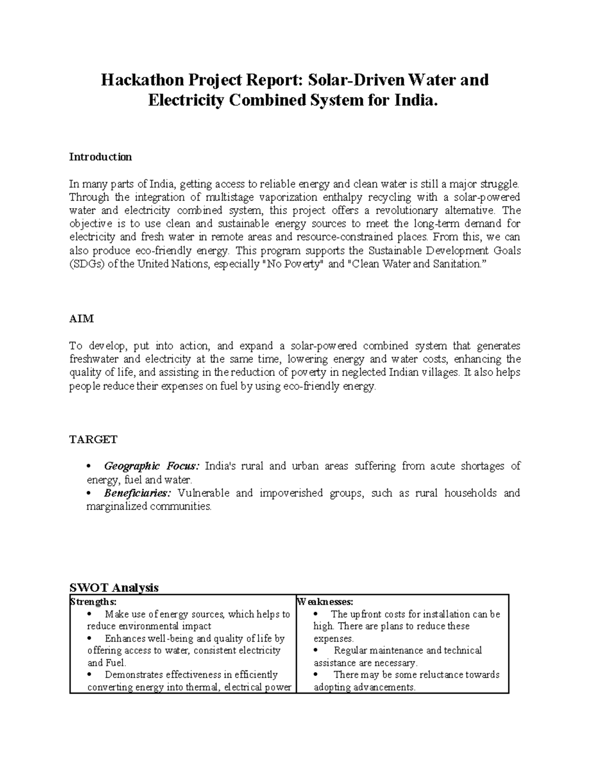 Hackathon Project Report - Introduction In many parts of India, getting access to reliable ...