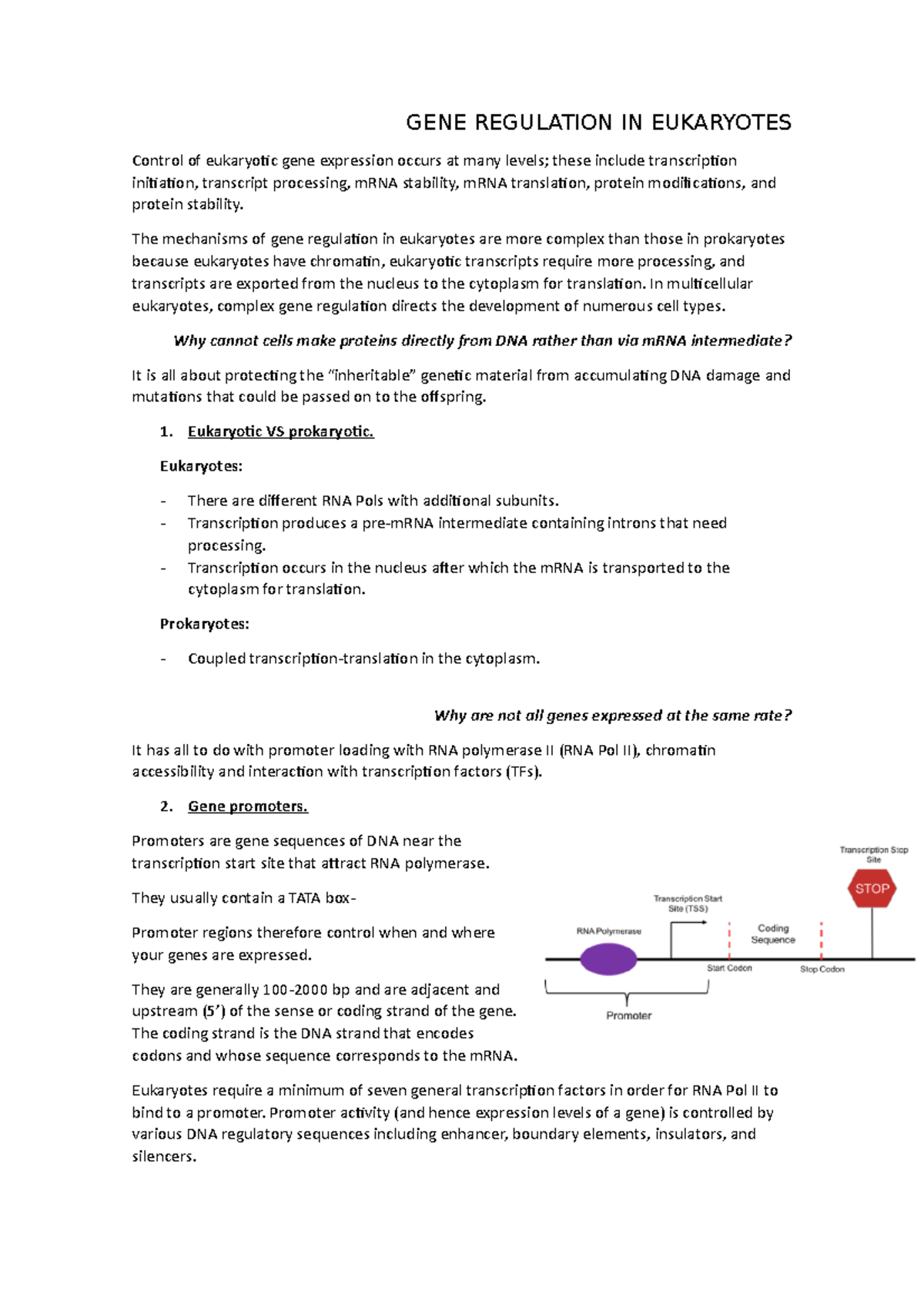 7. Gene regulation in eukaryotes - GENE REGULATION IN EUKARYOTES ...