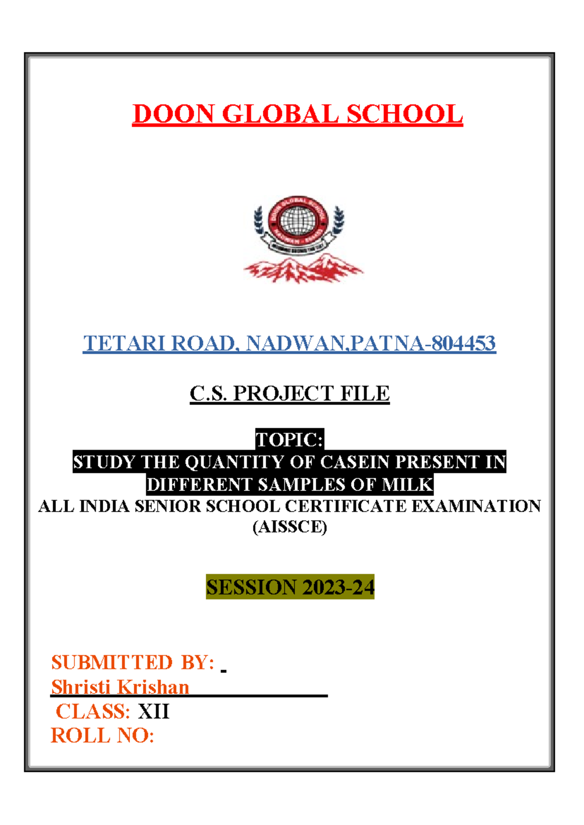 Chemistry - Hi it's hk it is a note - DOON GLOBAL SCHOOL TETARI ROAD ...