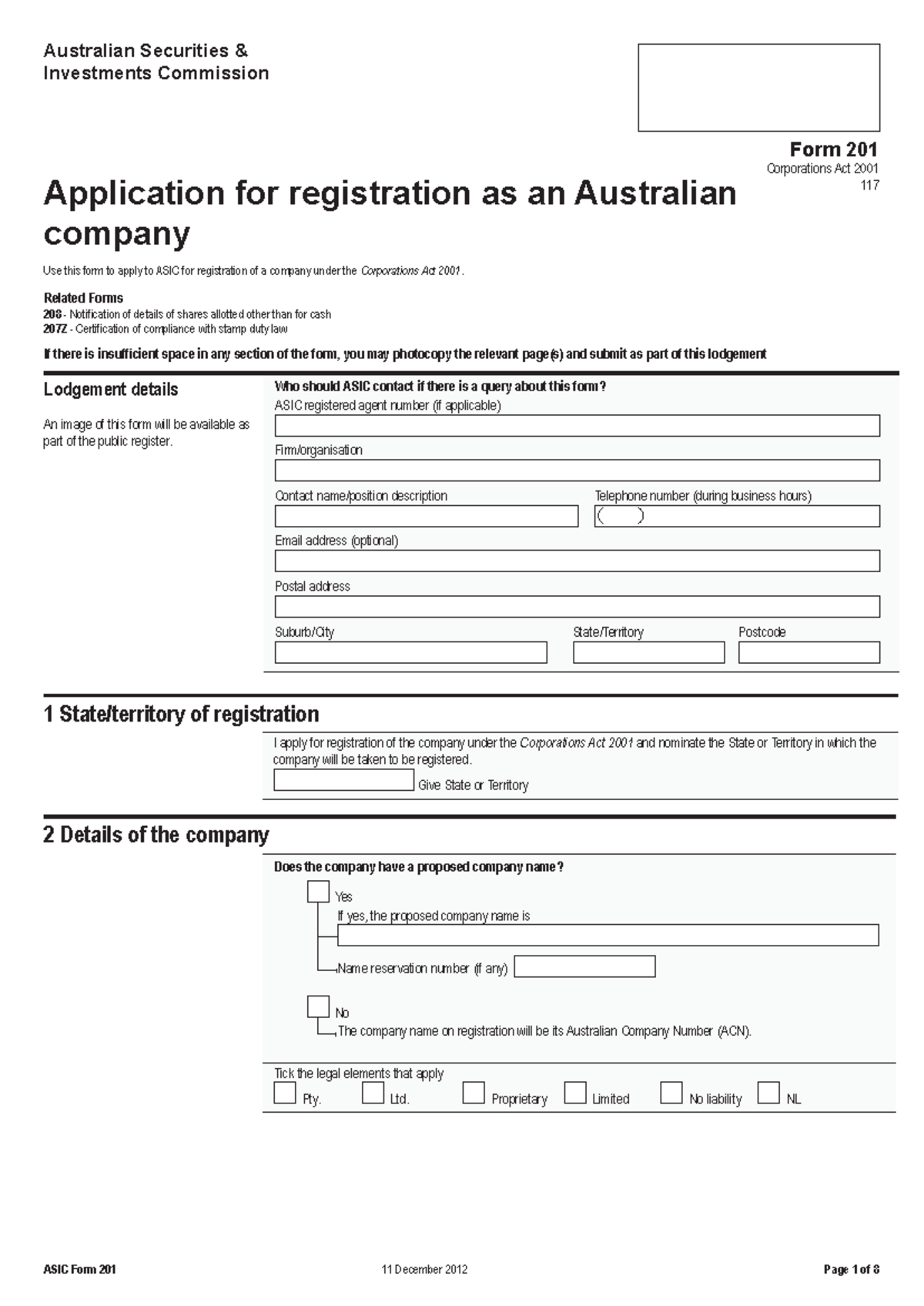 Blank Form 201 (1) - ... - Application for registration as an ...