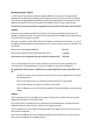 A - Tutorial Question on IFRS 15 - Solutions - Tutorial Question and ...