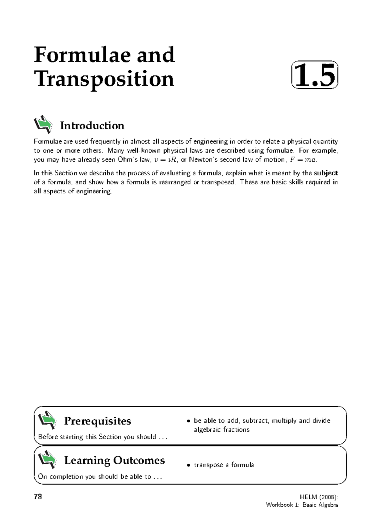 Formulae and Transposition - Formulae and Transposition 1 Introduction ...