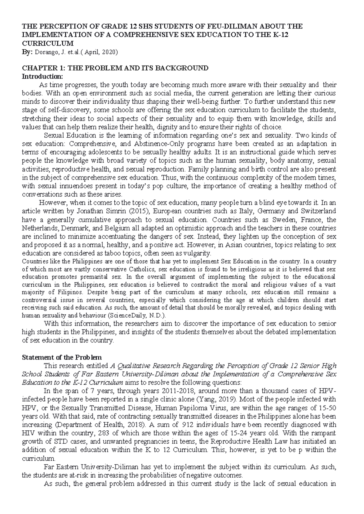 Reduced THE- Perception-OF- Grade-12-SHS- Students-OF-FEU - THE ...