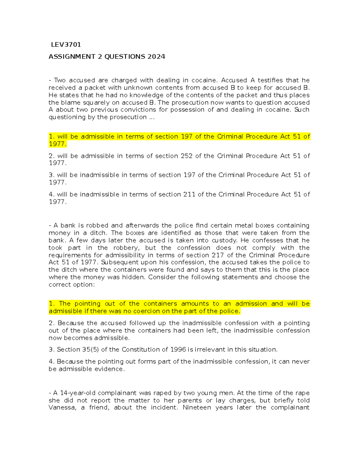 Assignment 02 LEV3701 Questions 2024 - LEV ASSIGNMENT 2 QUESTIONS 2024 ...
