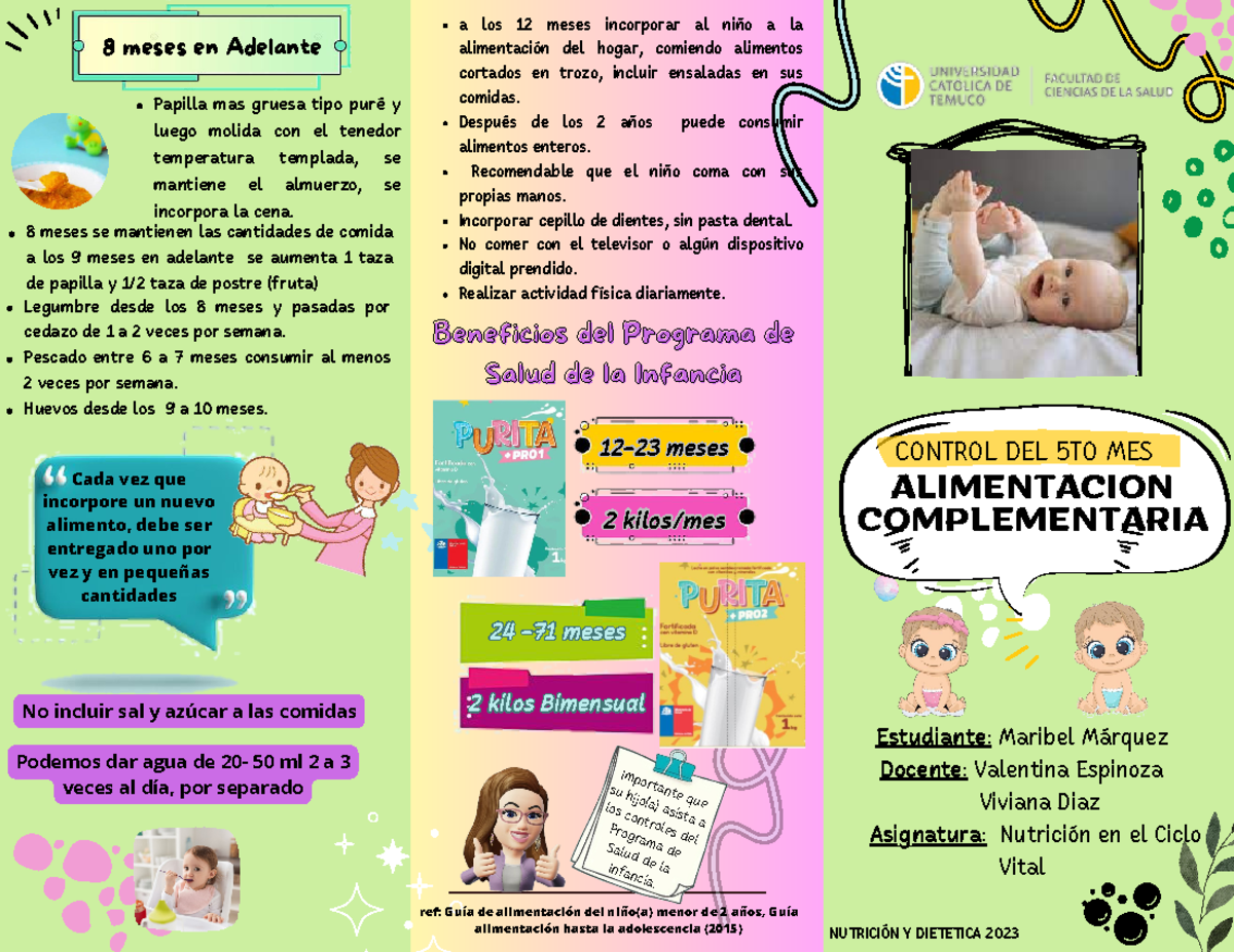 Tríptico control alimentación complementaria Definitivo - ALIMENTACION COMPLEMENTARIA ...