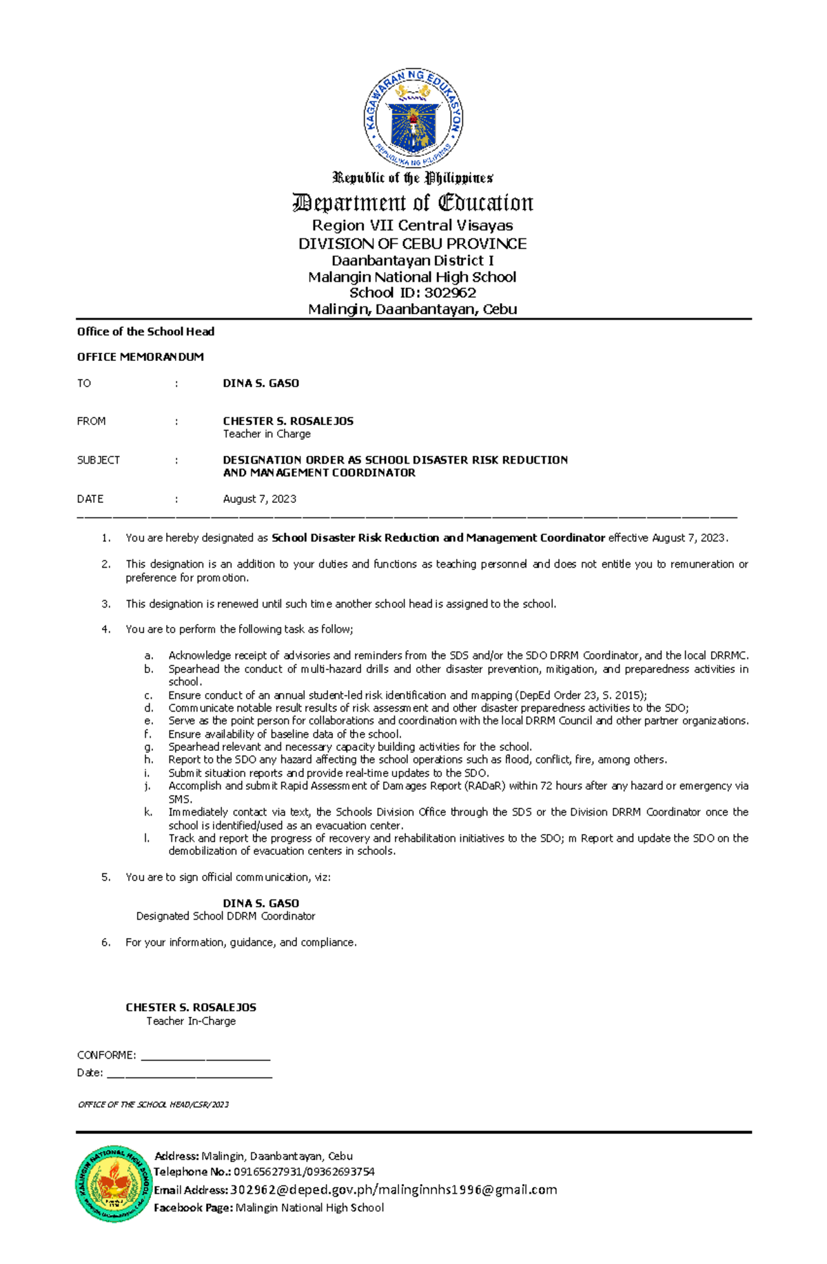 School memo meeting - Department of Education Region VII Central ...