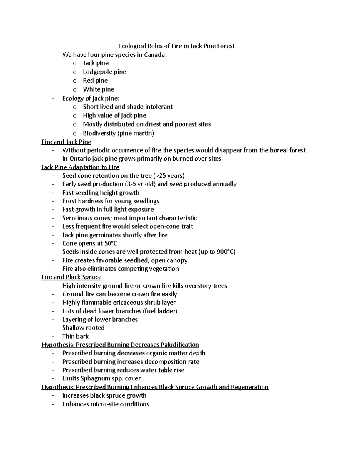 Ecological Roles of Fire in Jack Pine Forest - cover Hypothesis ...