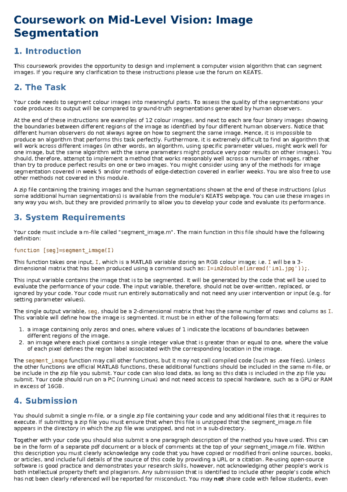 Instructions - Coursework on Mid-Level Vision: Image Segmentation 1 ...
