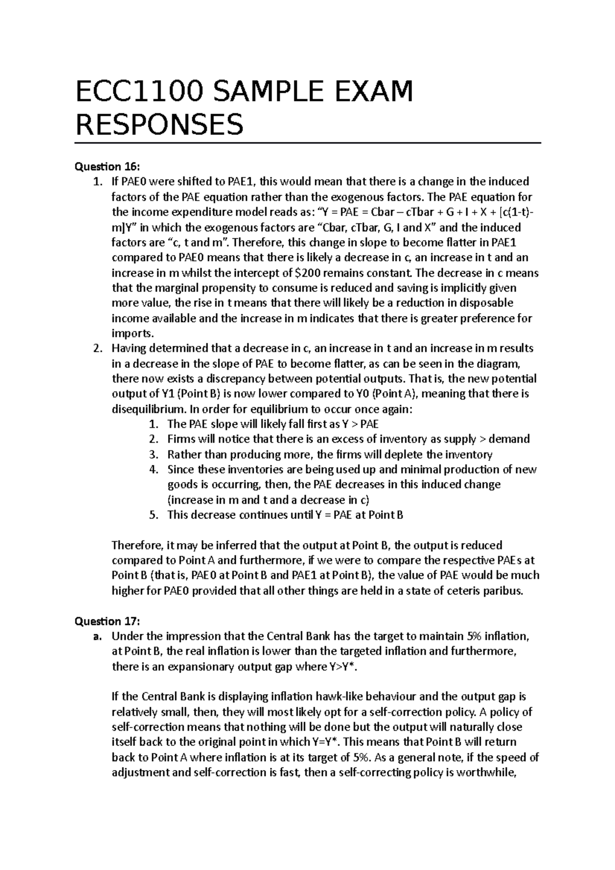 ECC1100 Sample EXAM Responses - ECC1100 SAMPLE EXAM RESPONSES Question ...