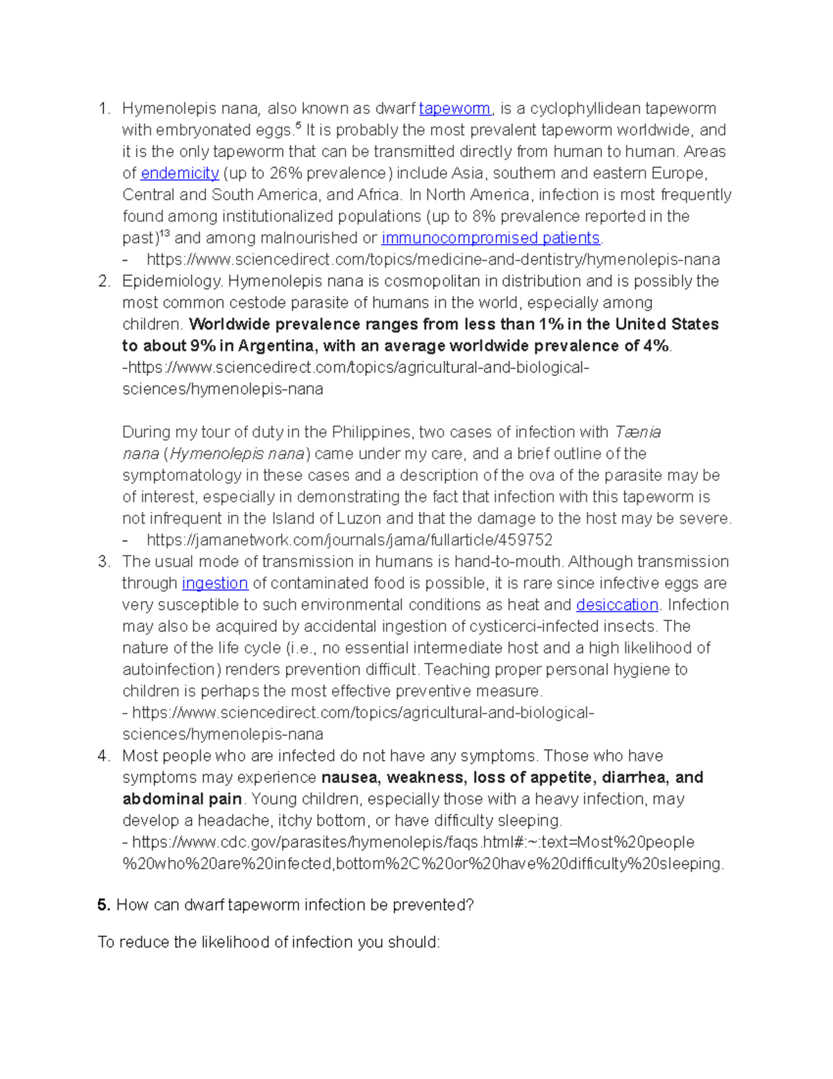 Hymenolepis-nana ( lecture notes) by Anthony Sinadjan Goopio ( BSED ...