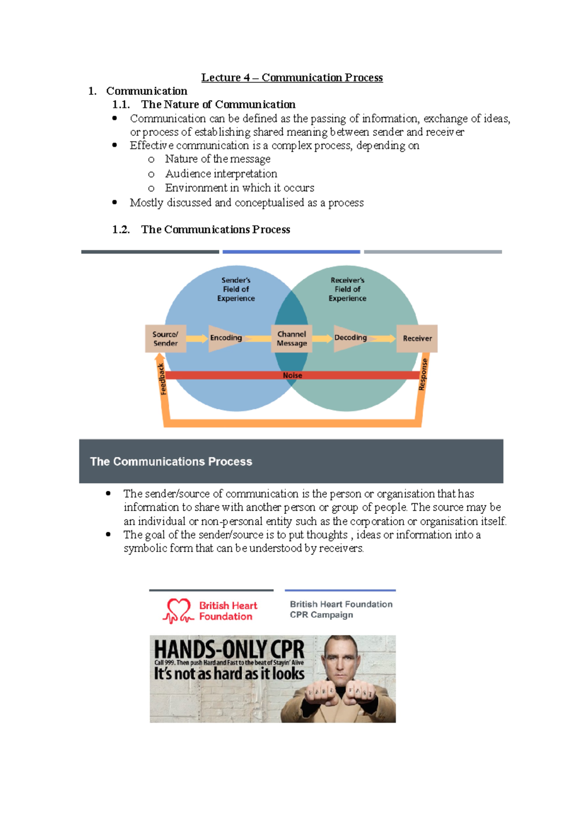 Lecture 4: Communication Process and Summary - 024210 - Studocu