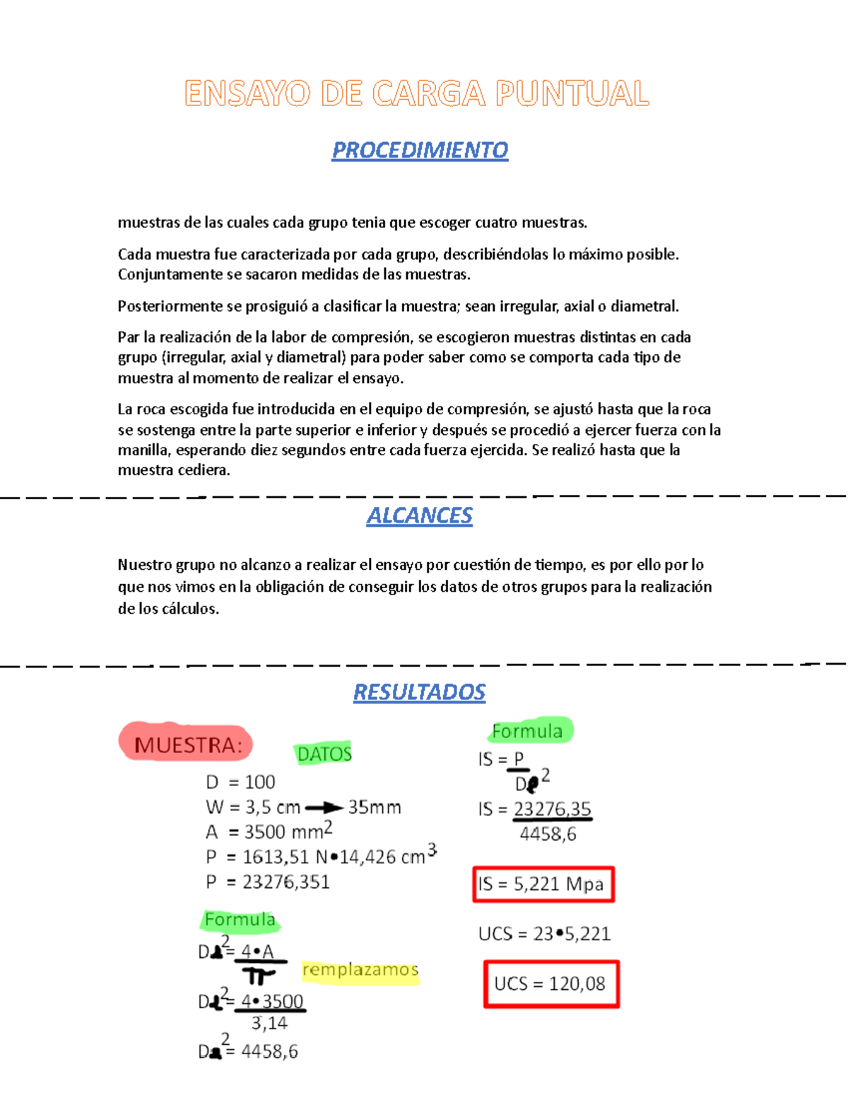 Carga Puntual - sdasdasdas - muestras de las cuales cada grupo tenia ...
