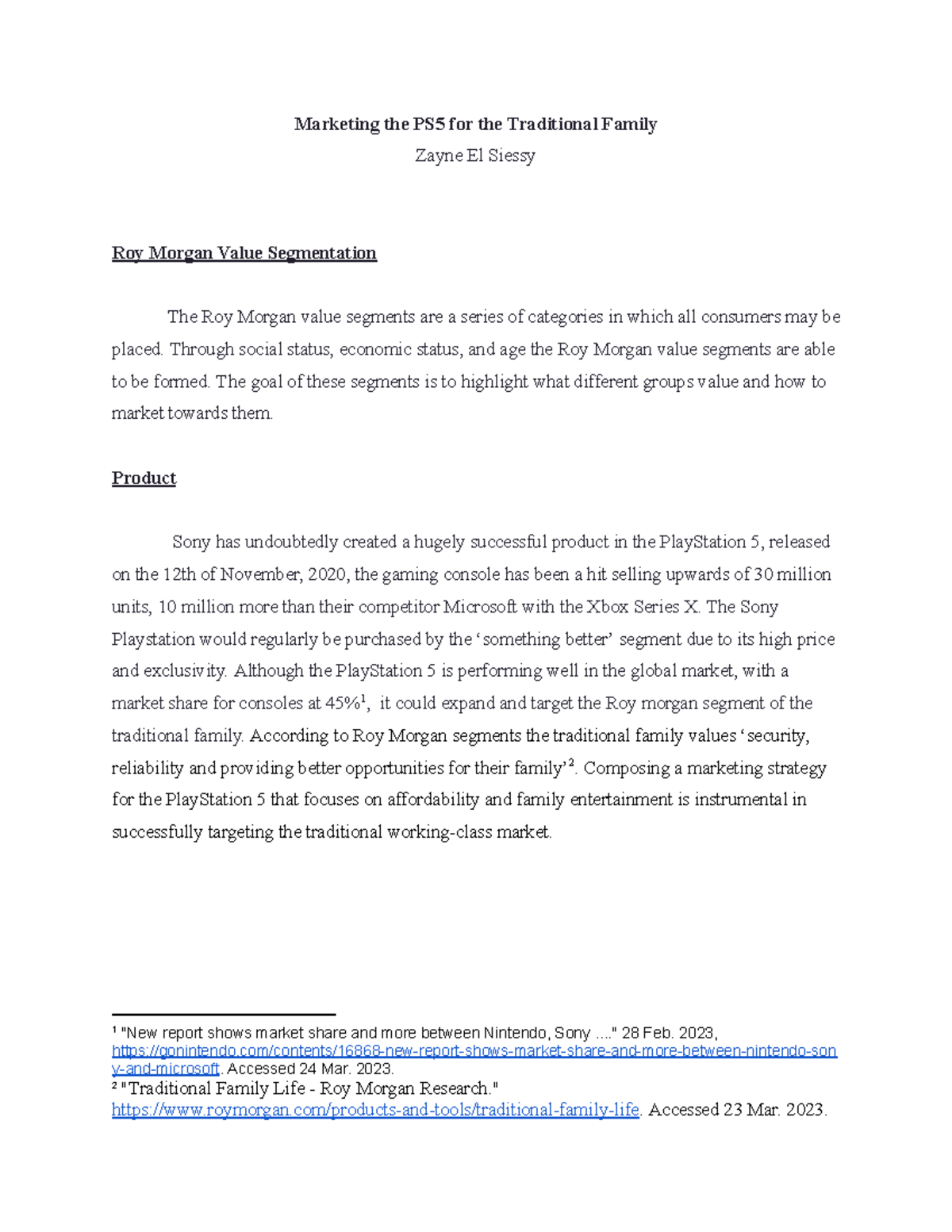 Marketing-PS5 - Major assignment for MKTG - Marketing the PS5 for the ...