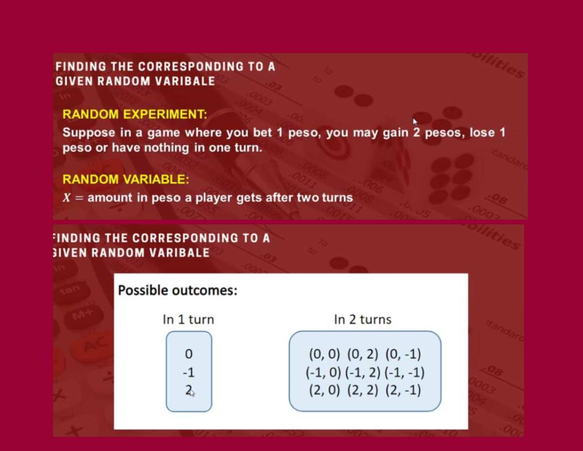 Finding the corresponding to a given random variable - Statistics - Studocu