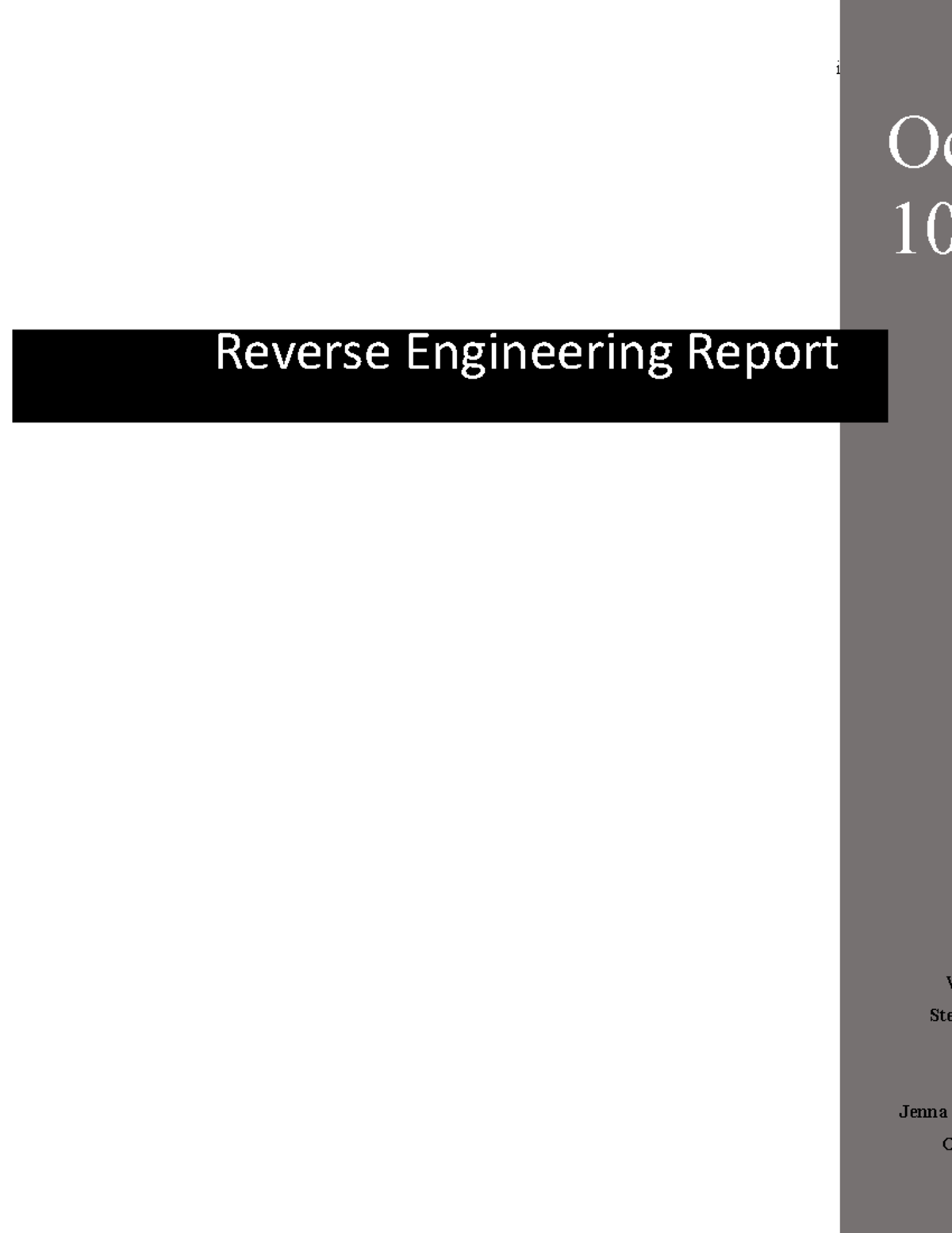 Reverse Engineering Report on Wireless Optical Mouse - Studocu