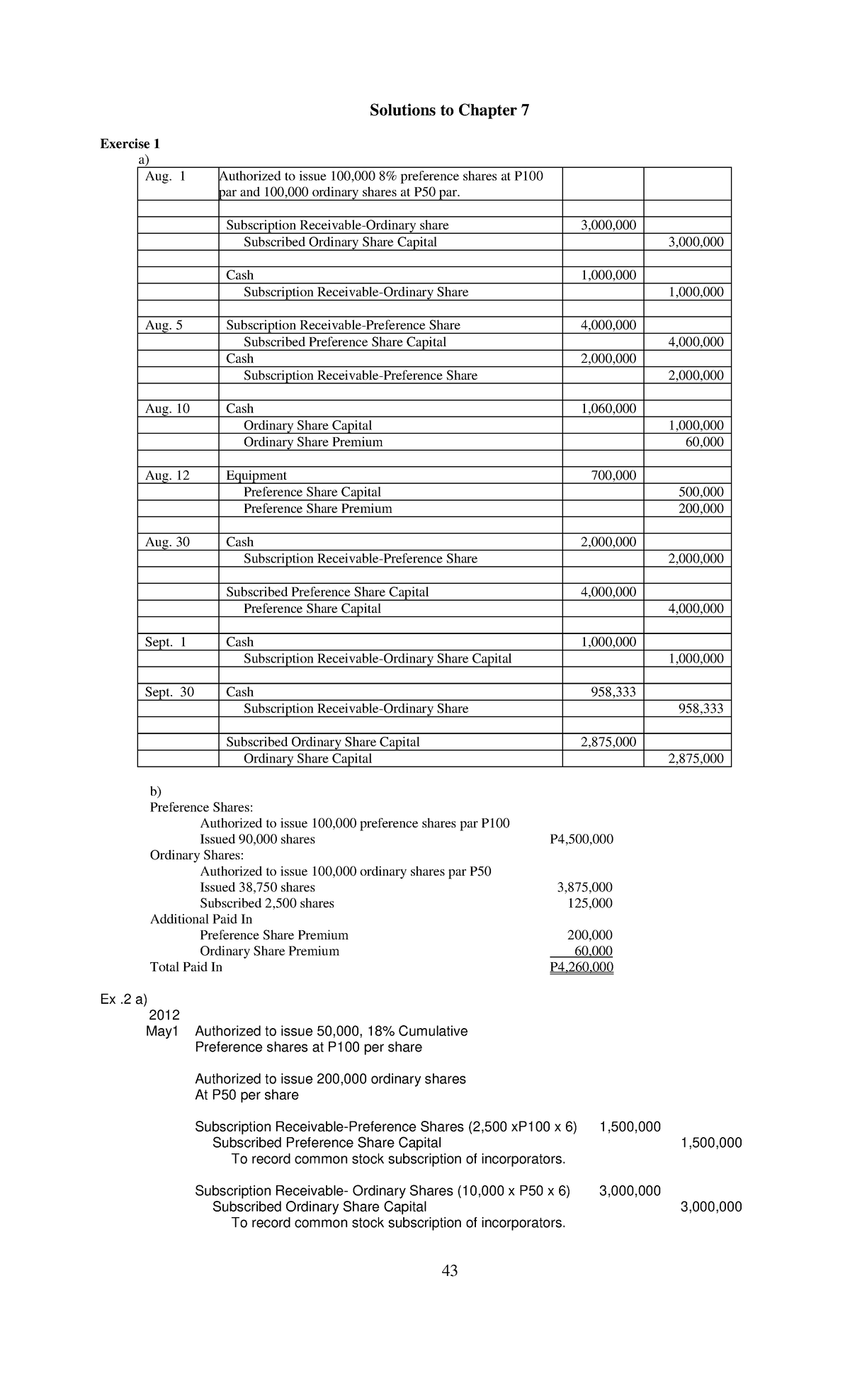 Solutions to Chapter 7 - Accounting - Solutions to Chapter 7 Exercise 1 ...