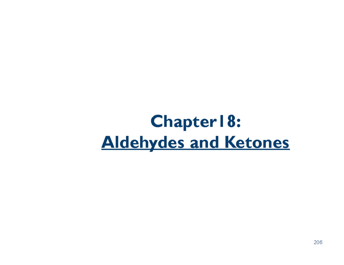 Chapter 18 aldehydes and ketones - Chapter18:Chapter18: Aldehydes and ...