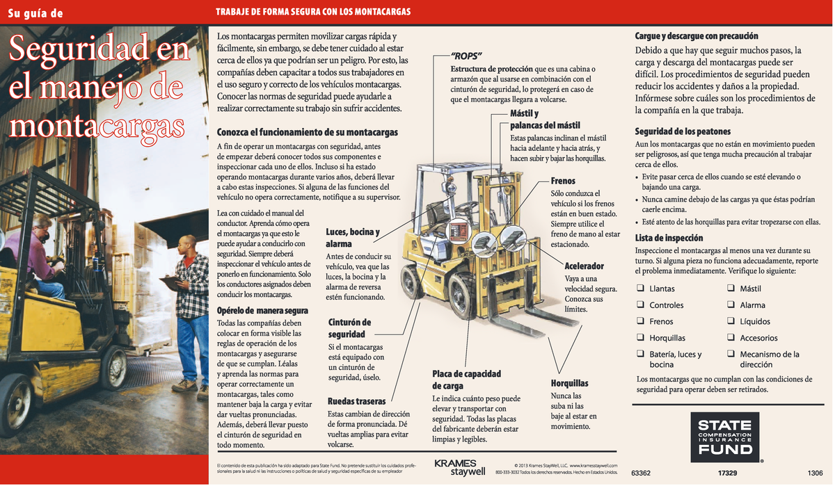 Seguridad en el manejo de montacargas - TRABAJE dE FORMA SEGURA CON LOS ...