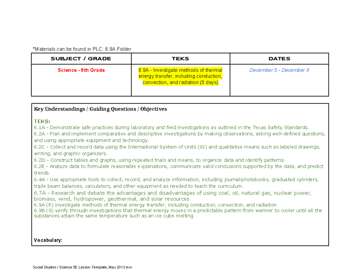 Conservation of Energy (1st) - *Materials can be found in PLC: 6 Folder ...
