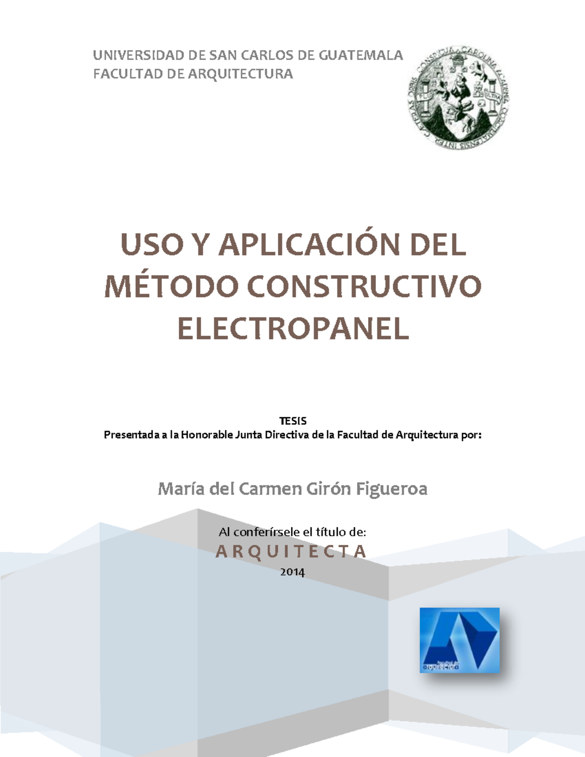 Panel W - Tesis - ####### UNIVERSIDAD DE SAN CARLOS DE GUATEMALA ...