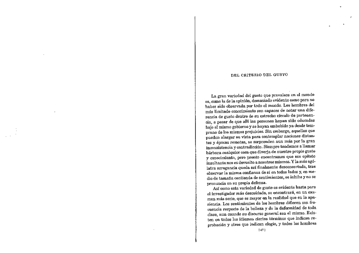 Del criterio del gusto - filosofia - Studocu