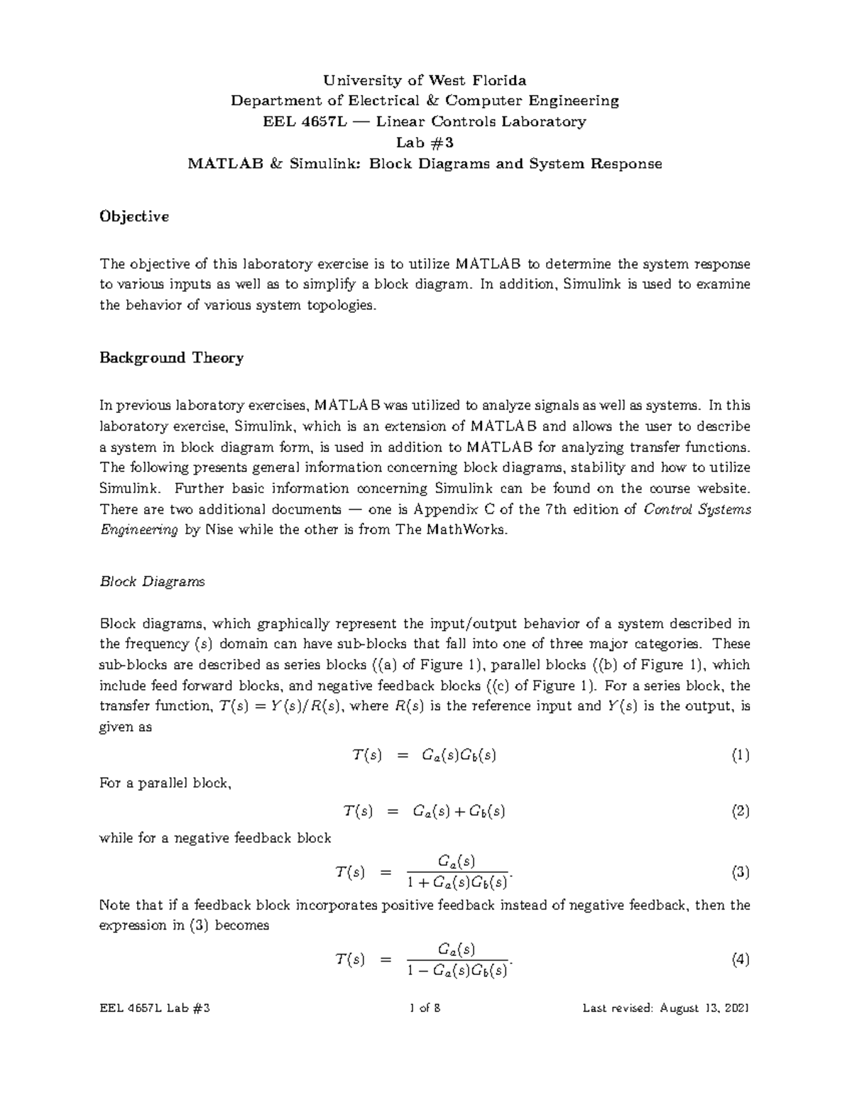 Lab3 - bakhoum - University of West Florida Department of Electrical & Computer Engineering EEL ...