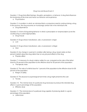 Drug Use and Abuse Exam 4 - Physical dependence Question 2: A model of ...