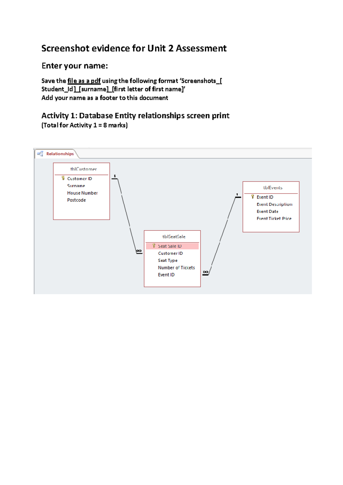 Screenshot Evidence template - Screenshot evidence for Unit 2 ...