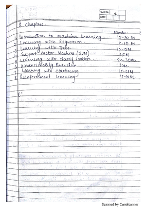 ML Toppers Solution - Computer Engineering Sem 7 Machine learning - Studocu