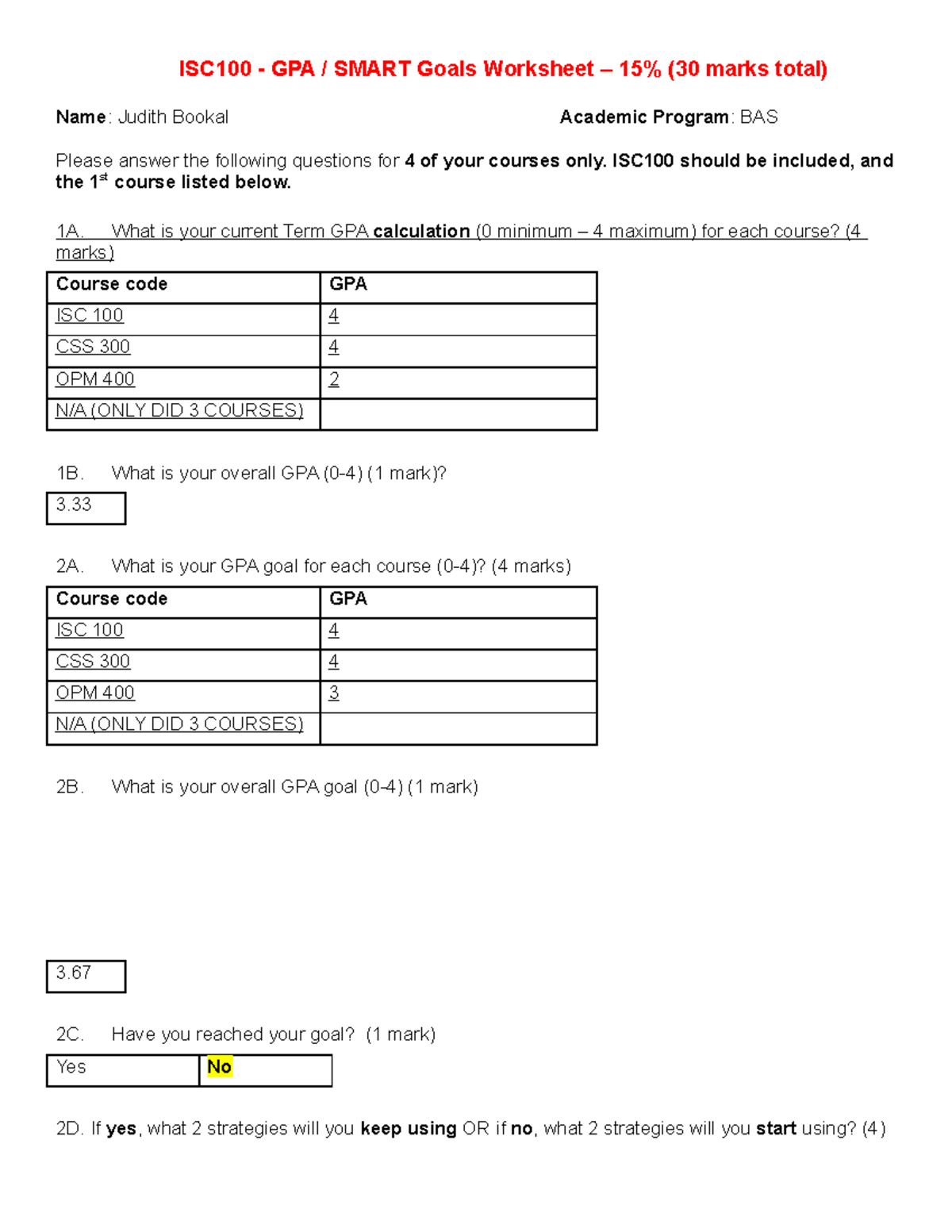 GPA Reflection Fall2021 - ISC100 - Seneca College - Studocu