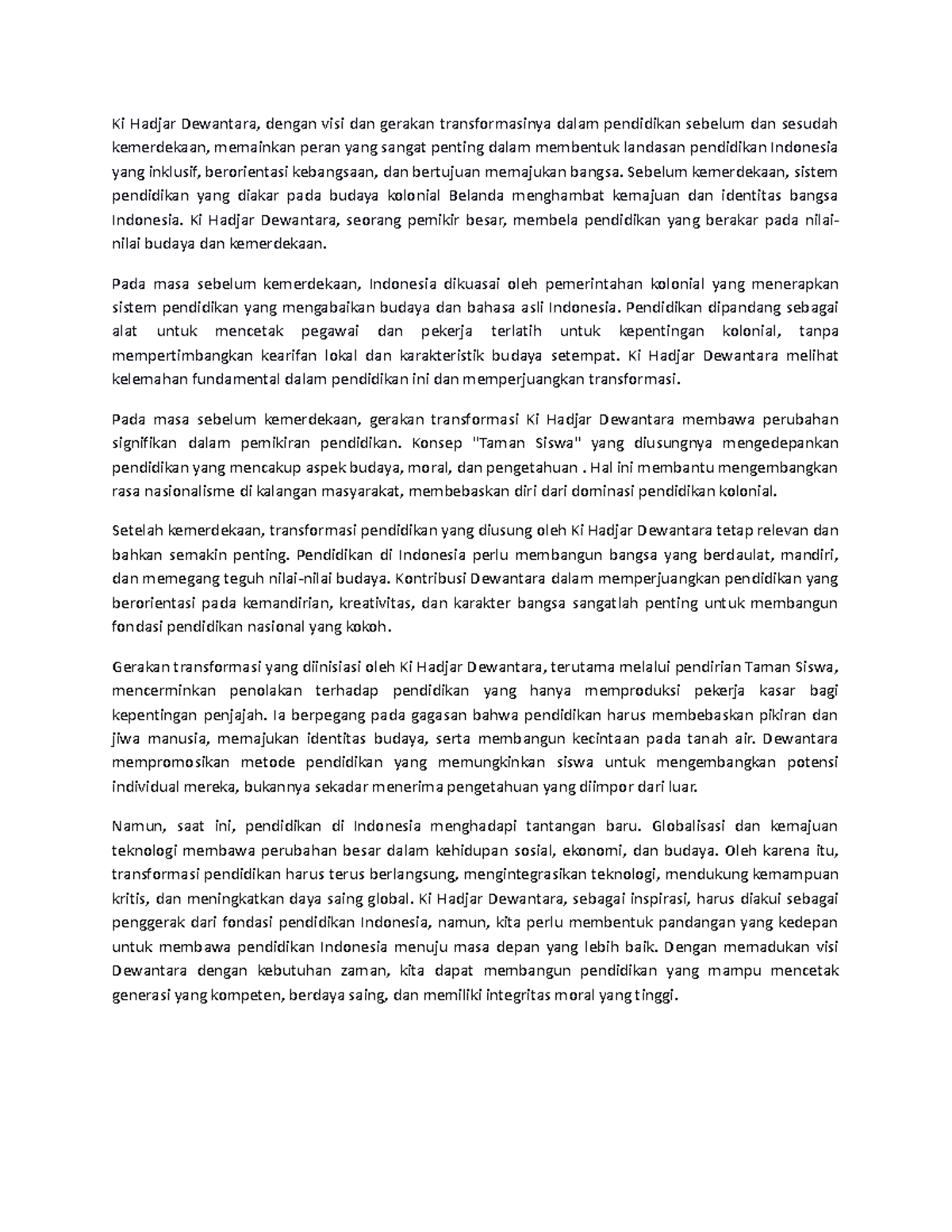 Filosofi Pendidikan - Ki Hadjar Dewantara, dengan visi dan gerakan ...