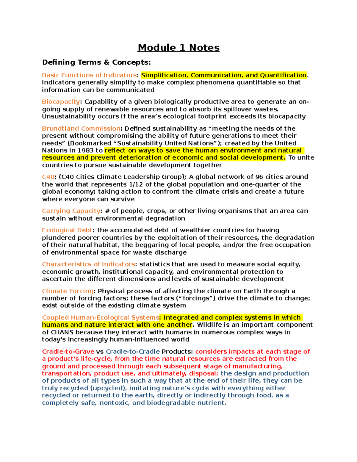 Module 1 Notes - Module 1 Notes Defining Terms & Concepts: Basic ...