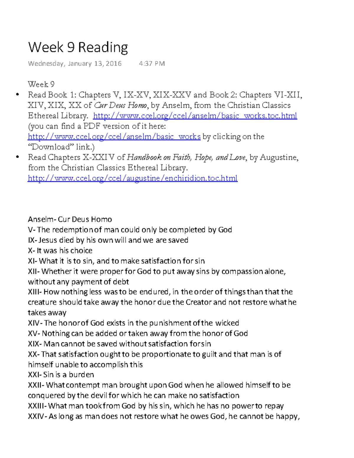 Week 9 Reading - Week 9 Reading Wednesday, January 13, 2016 4:37 PM ...