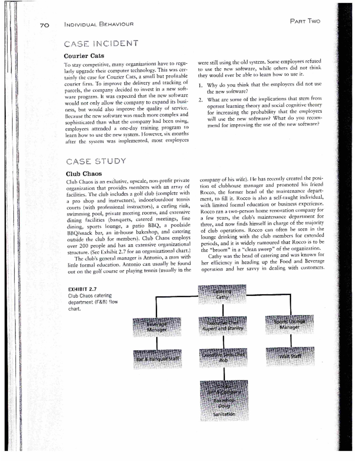 Practice Case - Club Chaos (Case sheet) - 70 INDIVIDUAL BEHAVIOUR CASE INCIDENT Courier Cats To ...