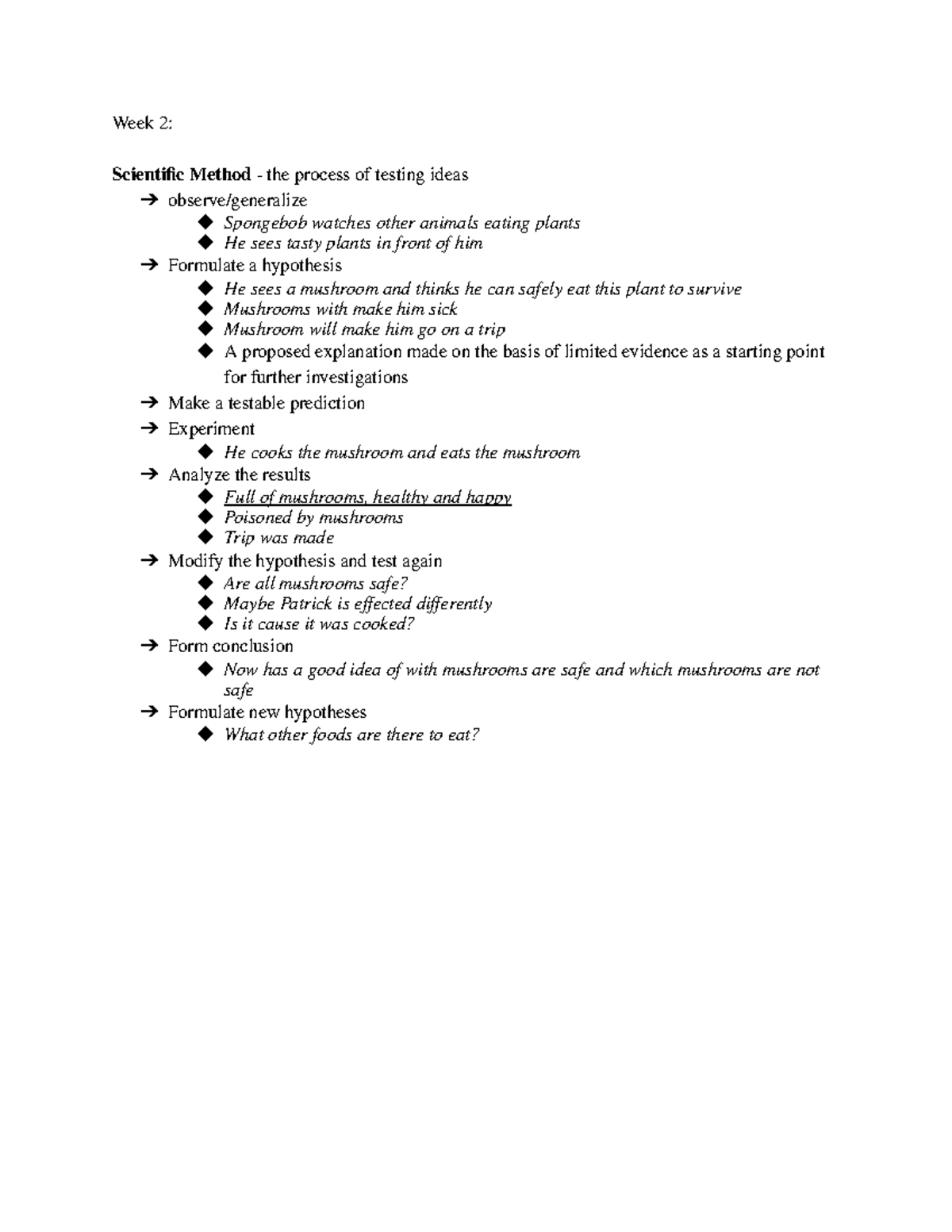 Biology - week 2 - Dr. Brooks Week 2 - Week 2: Scientific Method - the ...