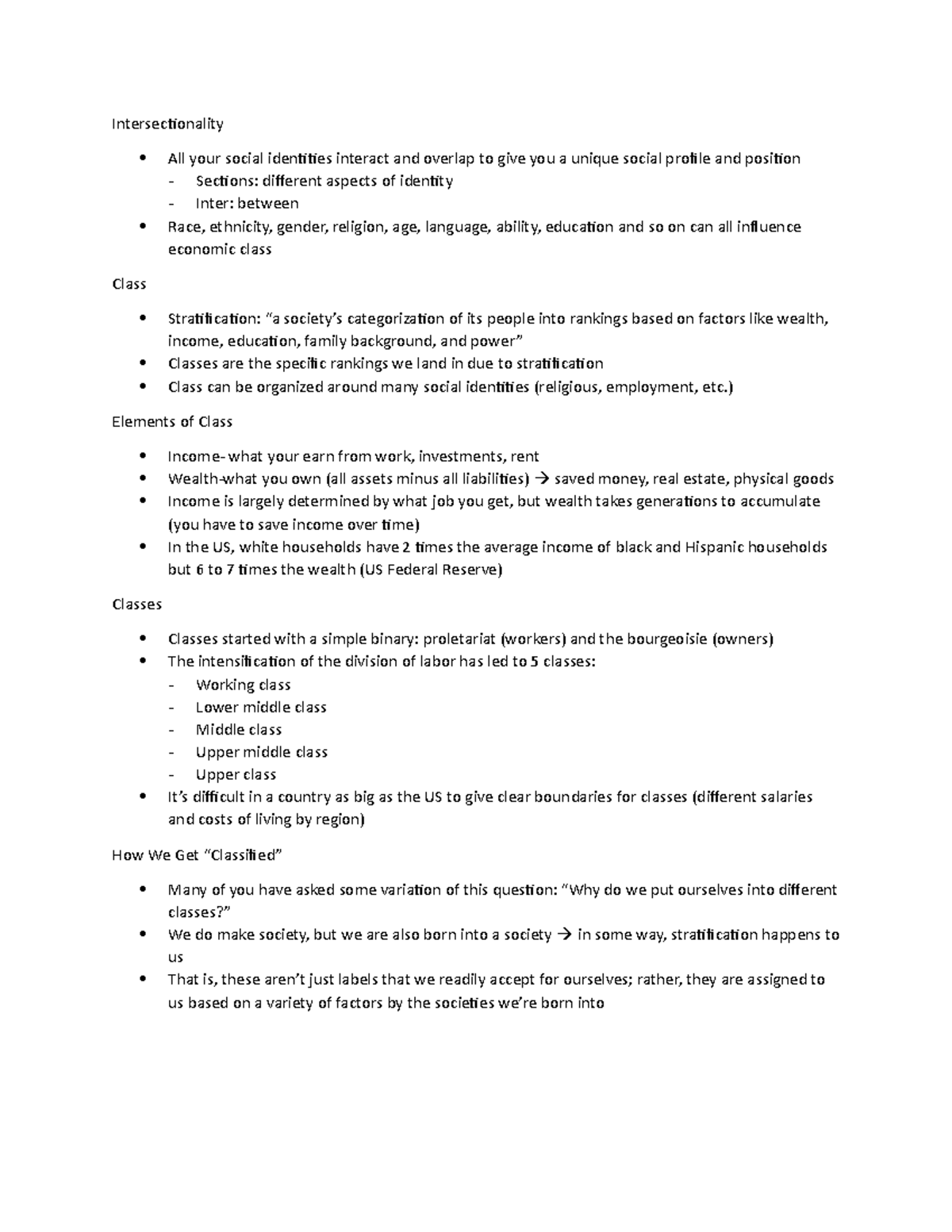 Week 7 Notes Sam Smith Soc 1000 Intersectionality All Your Social