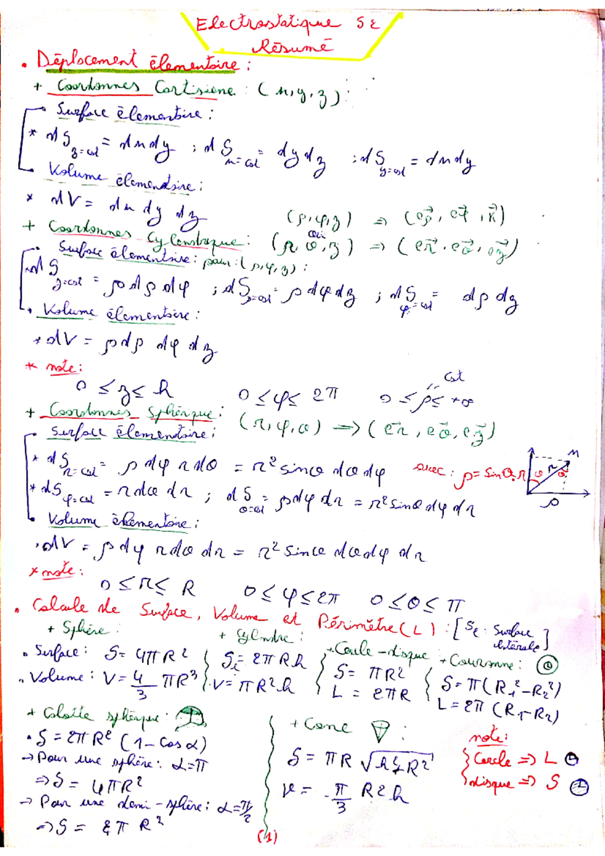 Electrostatique Résumé - Mesures Physiques - Studocu