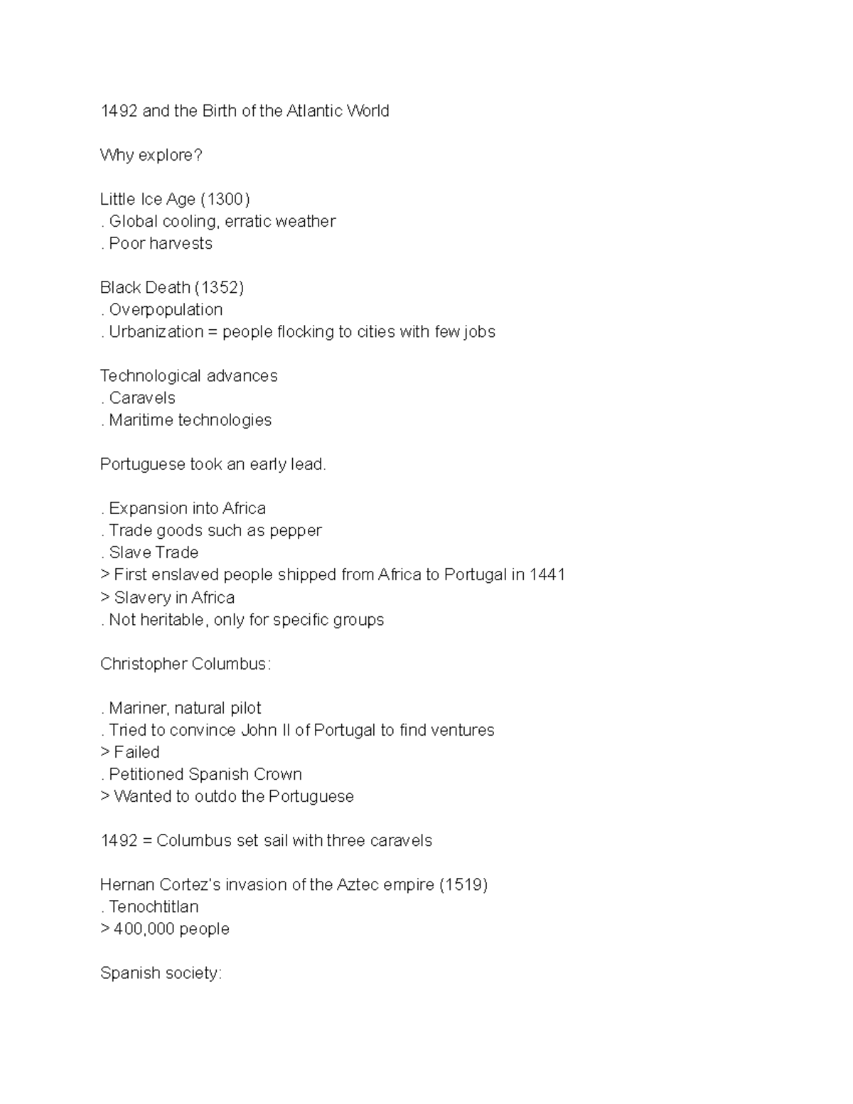 1492 and the Birth of the atlantic world - 1492 and the Birth of the ...