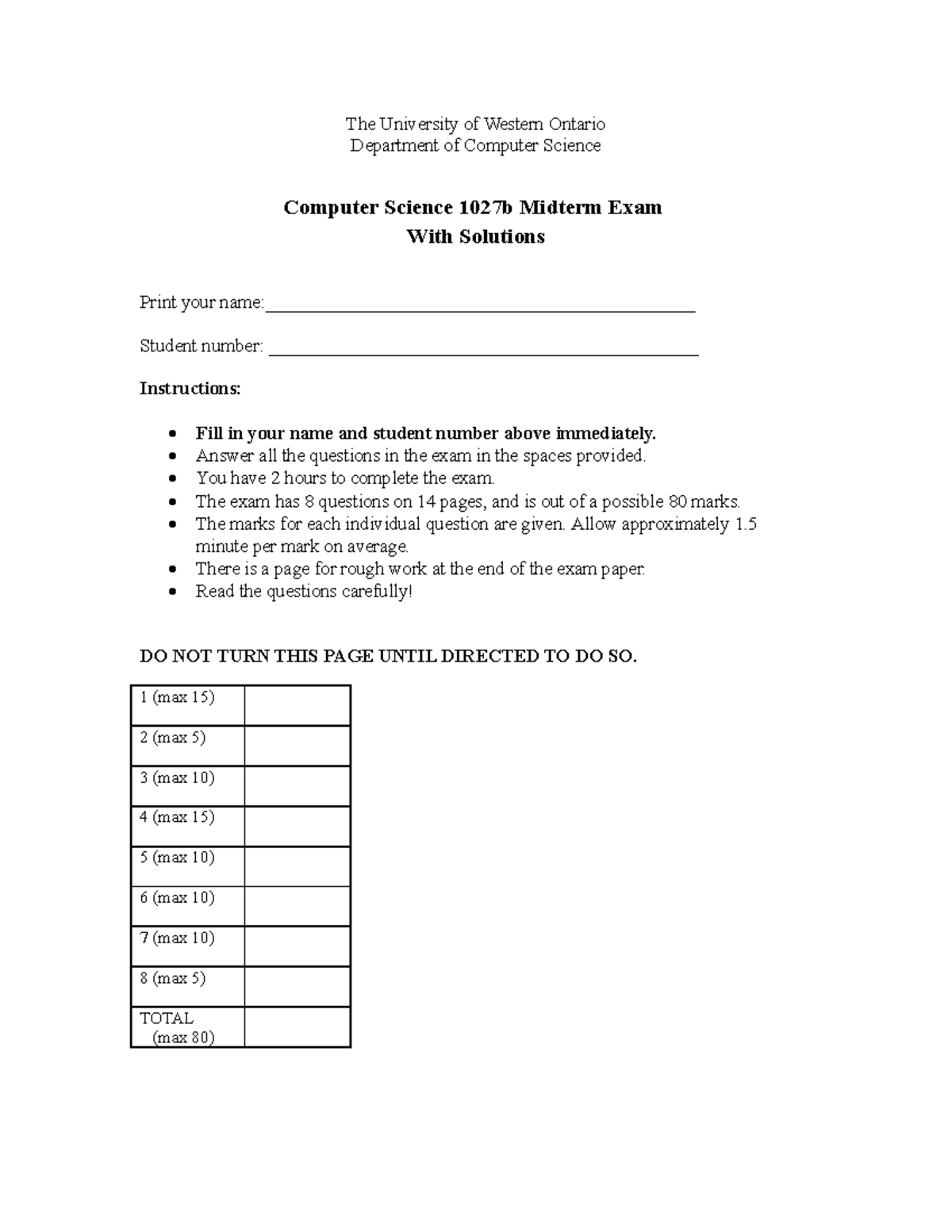 1027 PT1 - The University of Western Ontario Department of Computer ...