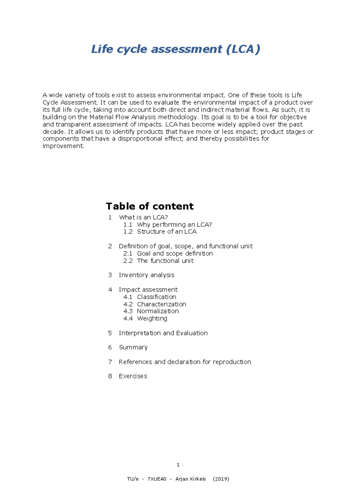 Life cycle assessment - LCA procedure and concepts explained - Life ...