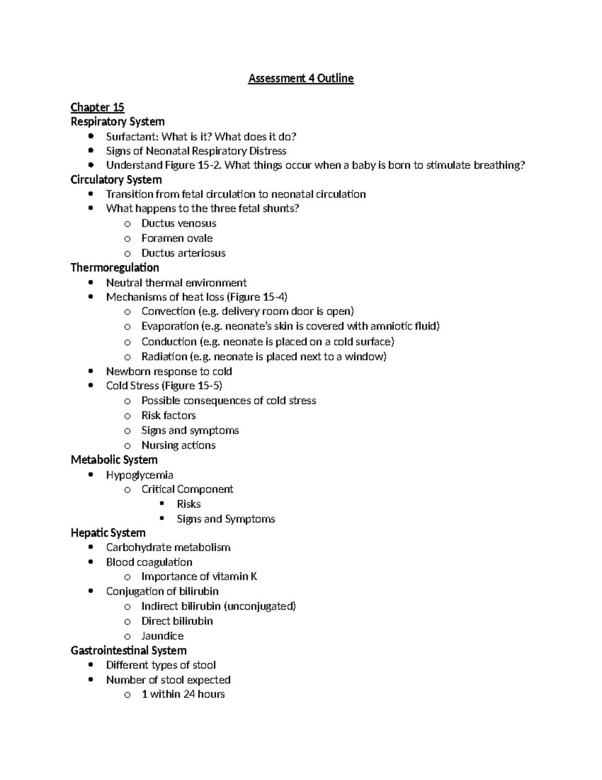 Assessment 4 Outline - study guide - Assessment 4 Outline Chapter 15 ...