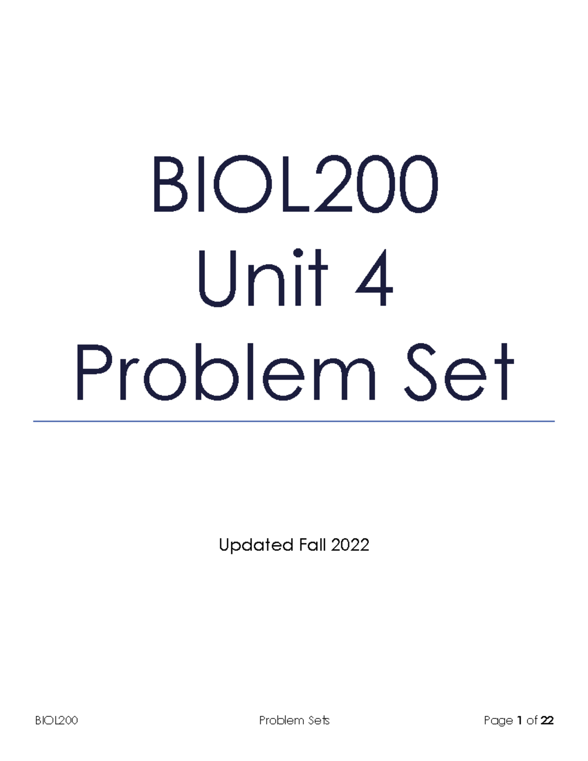 BIOL200 PSet - Unit 4 - optional problem sets, no answer key - BIOL ...