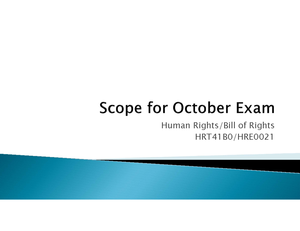Human rights November exam scope - Human Rights/Bill of Rights HRT41B0 ...