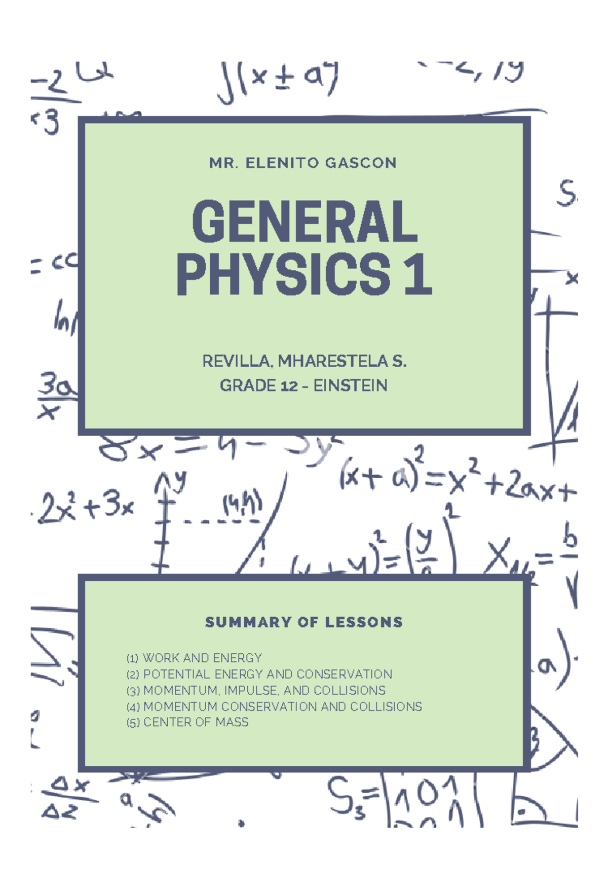 GENERAL PHYSICS 1 QUARTER 2 - GENERAL PHYSICS 1 MR. ELENITO GASCON ...