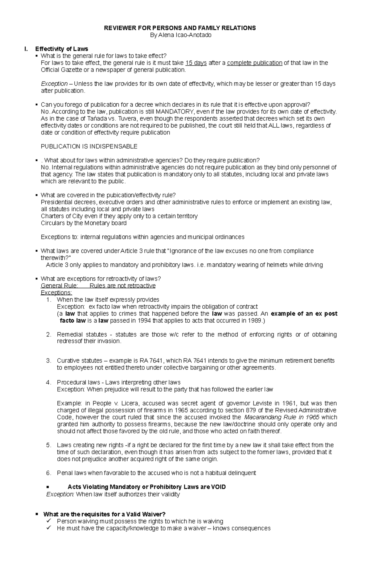 Persons & Family Reviewer and Memory Aide - by A Icao-Anotado ...