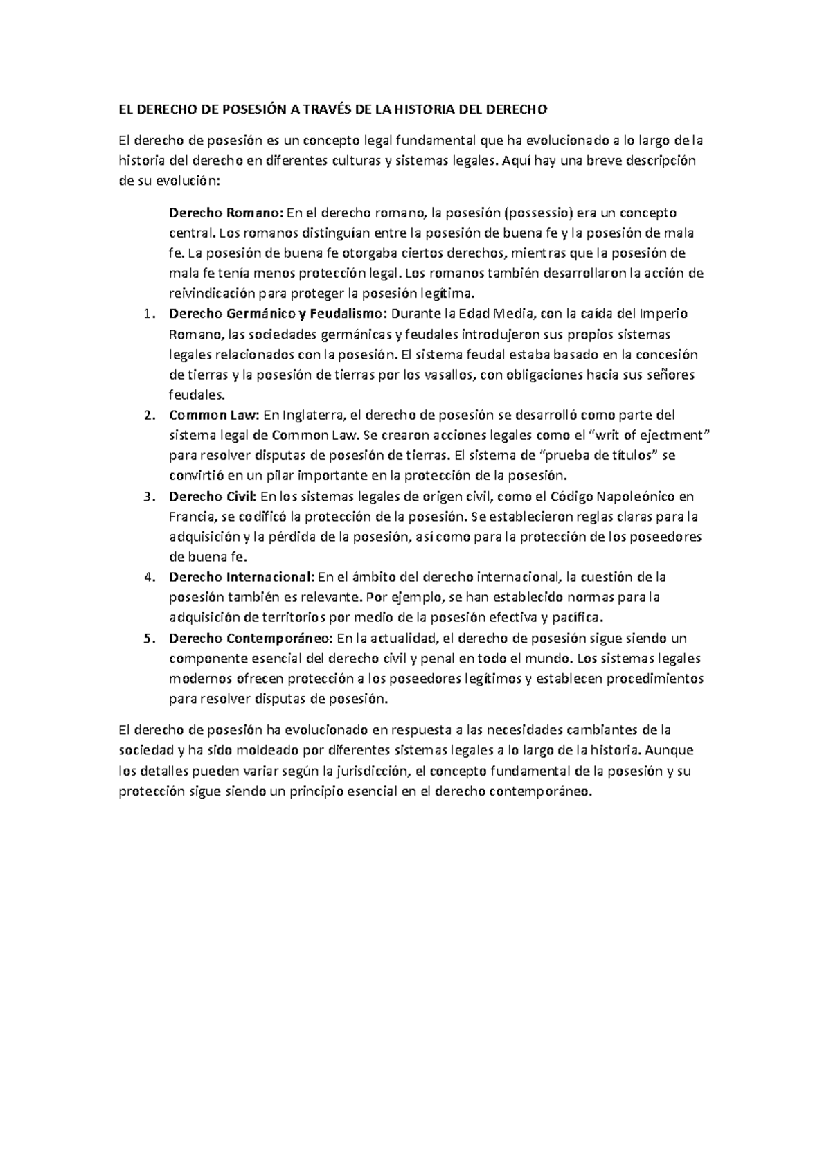 Document - Uuhgh - EL DERECHO DE POSESIÓN A TRAVÉS DE LA HISTORIA DEL ...