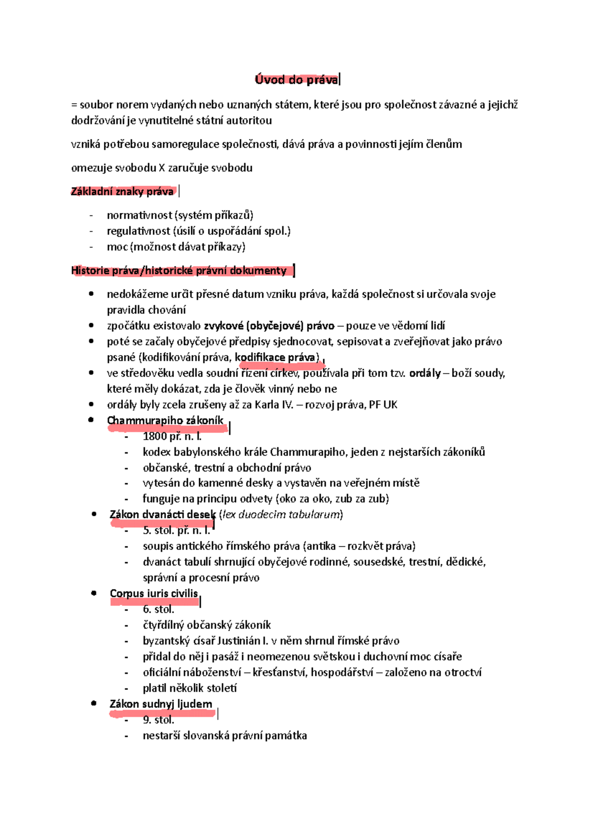 9. Úvod do práva - Maturitní otázka - Úvod do práva = soubor norem ...