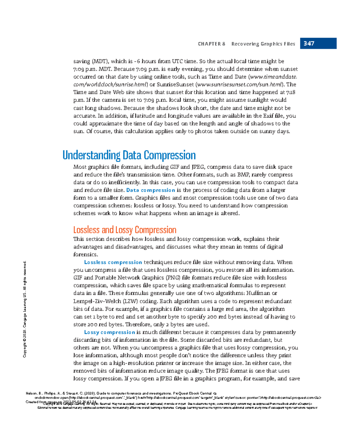 Week 8- (Chapter 8 Recovering Graphics Files) - saving (MDT), which is -6 hours from UTC time ...