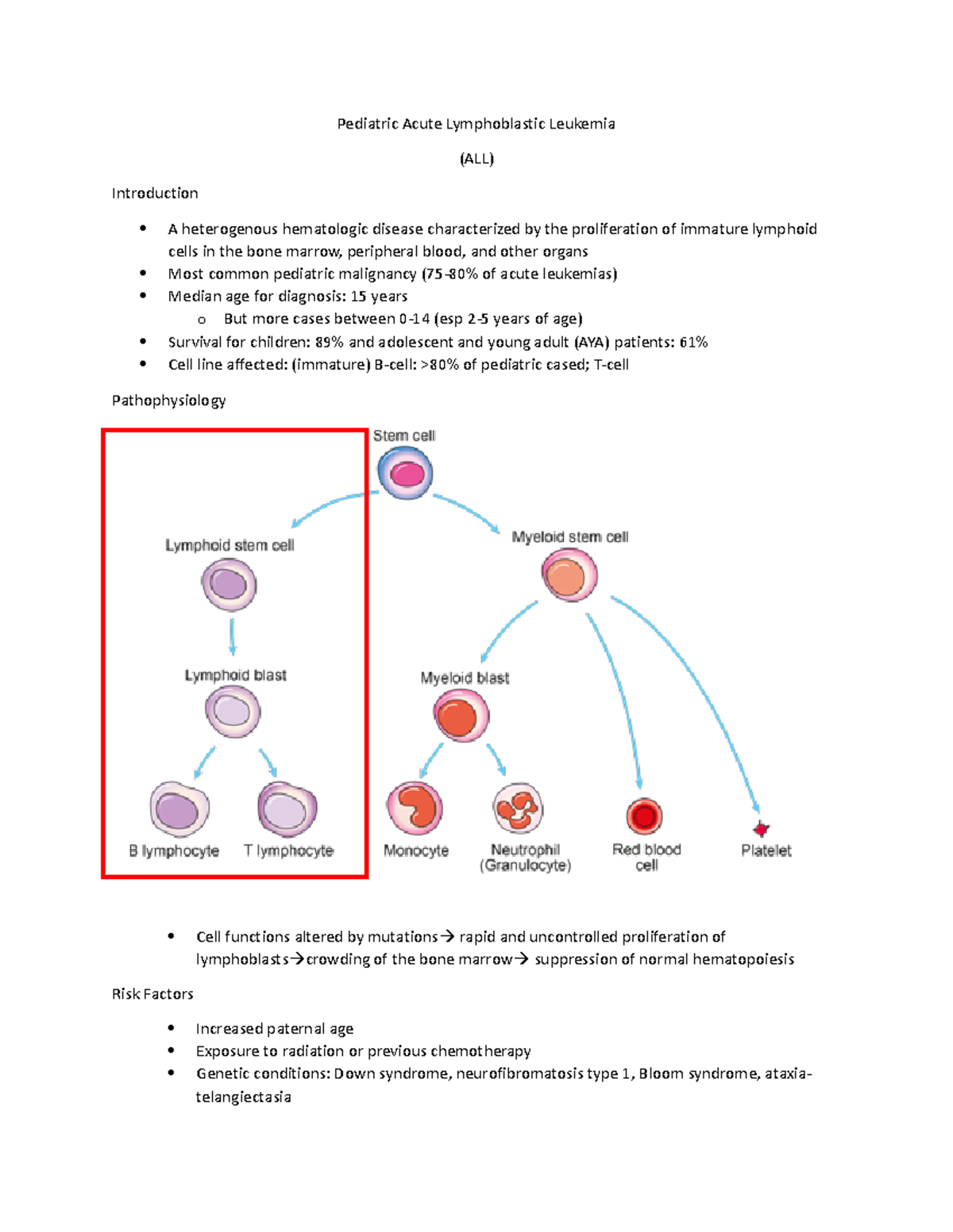 ALL Topic Discussion - Pediatric Acute Lymphoblastic Leukemia (ALL ...